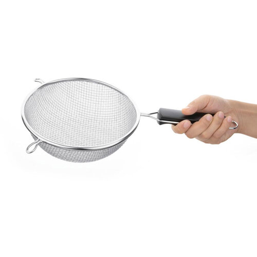 Vogue Double Mesh Sieve Black Handle - 180mm 7" - HuntOffice