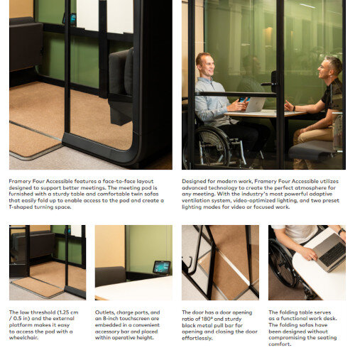 Framery Four Wheelchair Accessible The Smart And Soundproof Office ...