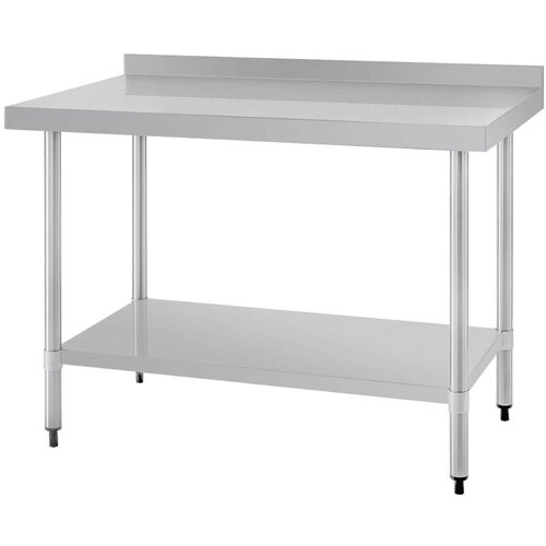 Vogue Stainless Steel Table with Upstand 1200mm - HuntOffice.ie