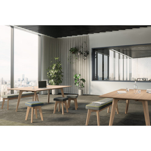 Frovi JIG SOCIAL Bench Table With 4 Leg Natural Oak Frame ...