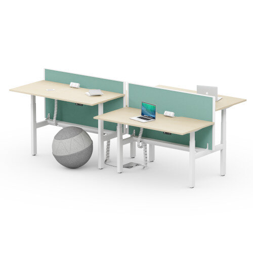 LEAP Electric Height Adjustable Sit Stand 2 Person Back To Back Bench ...