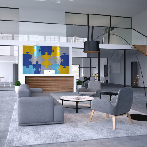 Puzzle Modular Acoustic Wall Panel 595x805mm Small Edge - Hunt Office ...