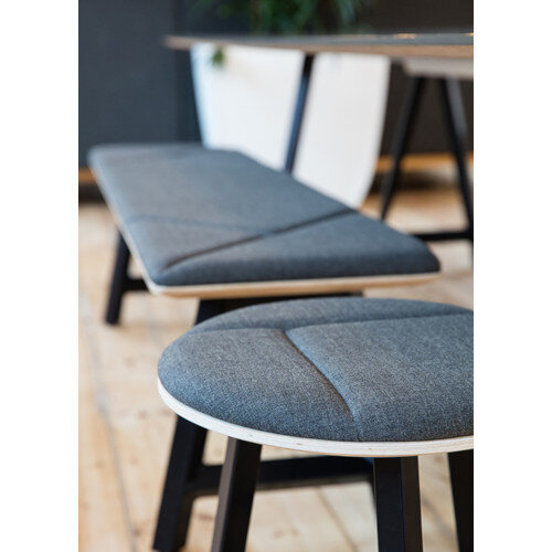Frovi RELIC Low Stool Fabric Upholstered Seat With Painted Steel Frame ...