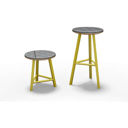 Frovi RELIC Low Stool Fabric Upholstered Seat With Painted Steel Frame ...
