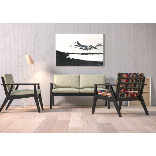 Frovi SCANDI 2 Seater Sofa With Black Oak Frame H750xW1290xD780mm 430mm ...