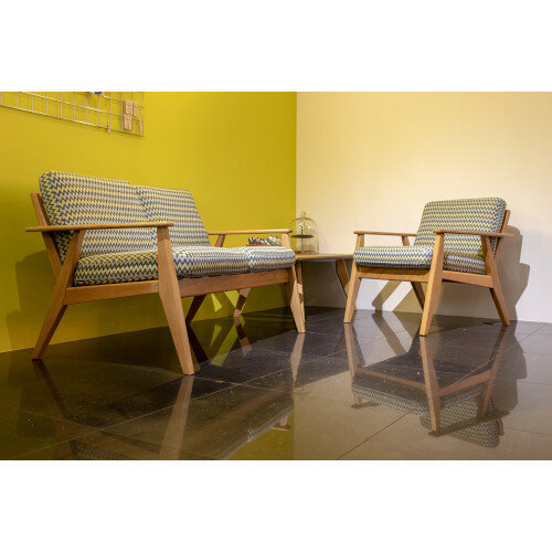 Frovi SCANDI 2 Seater Sofa With Black Oak Frame H750xW1290xD780mm 430mm ...