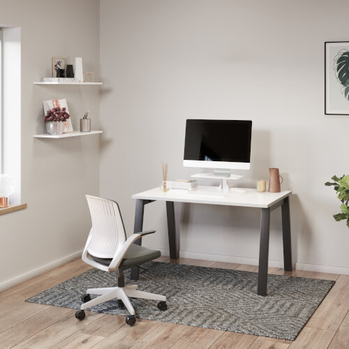 Switch A Leg Office Desk Graphite Desktop with Ply Edging & Raw Steel A ...