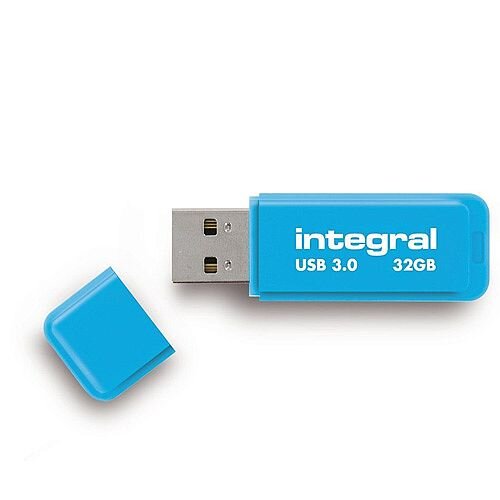 Integral Neon Memory Stick USB 3.0 Blue 32GB - Hunt Office Ireland