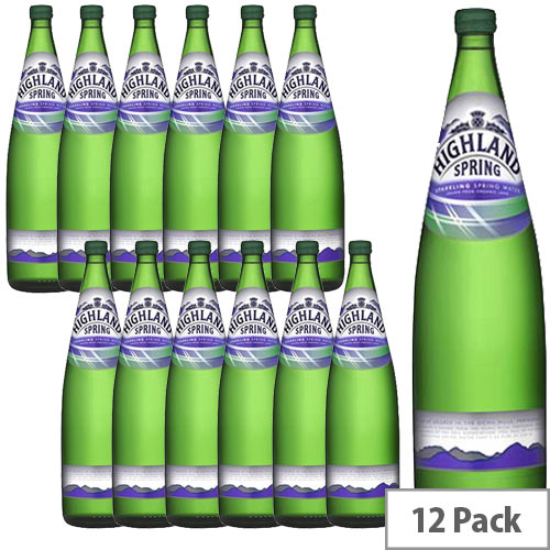 Highland Spring Sparkling Mineral Water 1L Glass Bottes Ref 390009 Pack ...