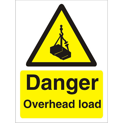 Warning Sign 300x400 1mm Plastic Danger - Overhead Load - Hunt Office ...