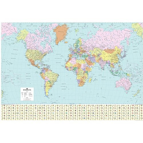 Map Marketing Framed World Political Map - Hunt Office Ireland