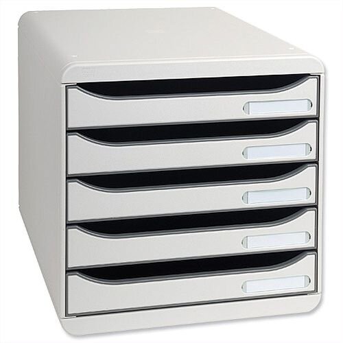 Grey Filing Drawer Set Plastic A4+ 5 Drawers Each Multiform - Hunt ...