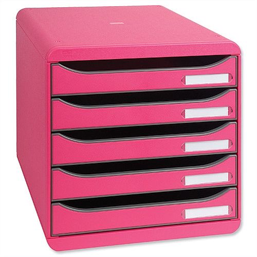 Raspberry Filing Drawer Set Plastic A4+ 5 Drawers Each Multiform - Hunt ...