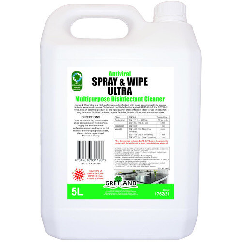 Antiviral Spray & Wipe Ultra Multipurpose Disinfectant Cleaner 5L Pack ...