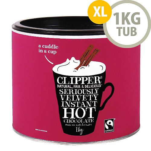 Clipper Fairtrade Hot Drinking Chocolate Instant Powder Organic 1kg Tin ...