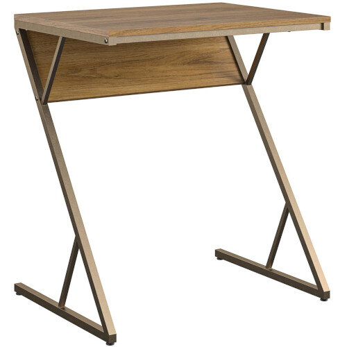 Ng Regal Compact Accent Table/Laptop Desk Walnut with Bronze Metal ...