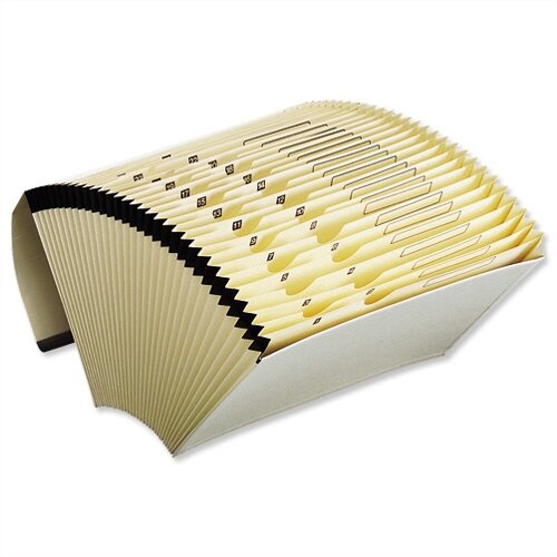 Expanding File Foolscap with Flap 31 Pockets 1-31 Cream 5 Star - Hunt ...