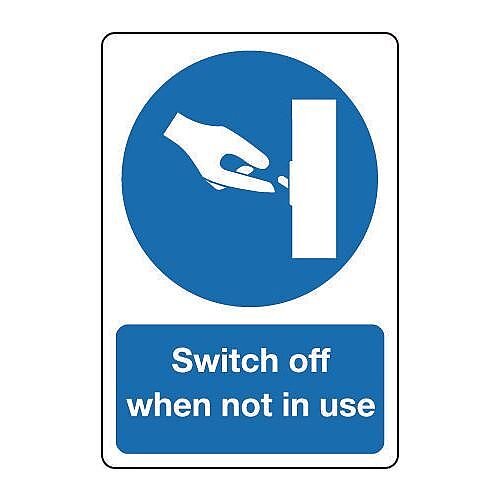 Safety Sign 100x75mm Switch Off When Not In Use Self-Adhesive - Hunt ...