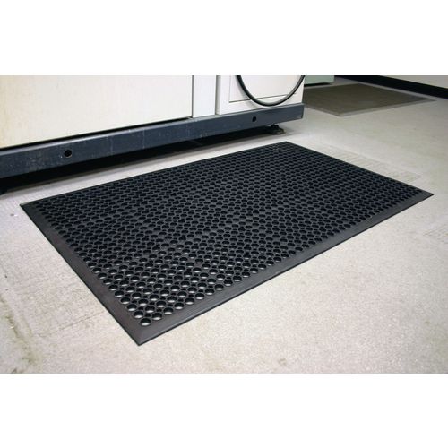 COBA Ramp Entrance Scraper Mat Rubber Hard-wearing W900xD1500mm Black ...