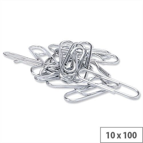 Lipped Paper Clips Large Metal 33mm Pack 10 x 100 5 Star - Hunt Office ...