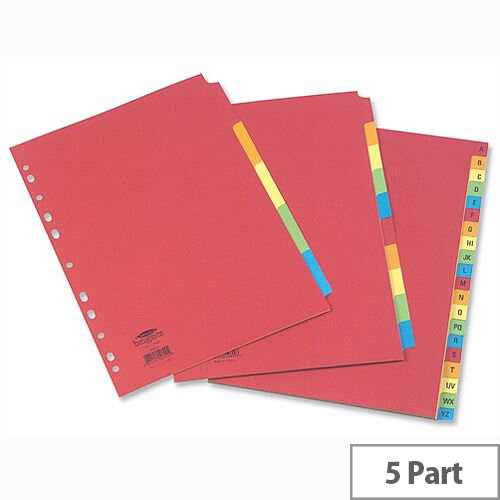 Concord 5 Part Extra Wide A4 Subject Dividers Bright Assorted - Hunt ...