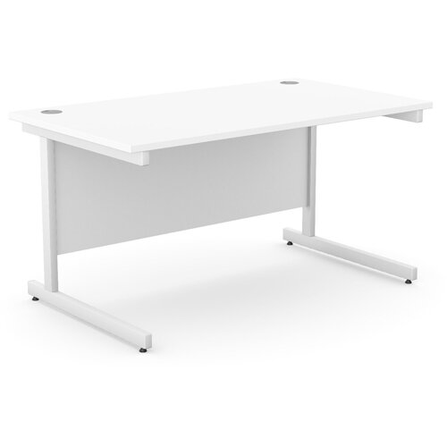 Office Desk Rectangular White Legs W1400xD800xH725mm White Ashford ...