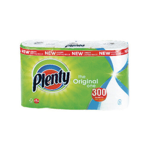 Plenty Kitchen Roll 100 sheets Pack of 3 M01454 - Hunt Office Ireland