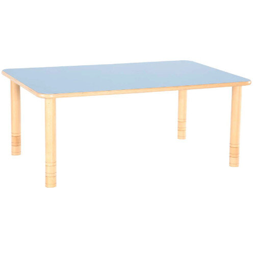 Flexi Rectangular Height Adjustable Table 48-58cm Blue Top - HuntOffice ...