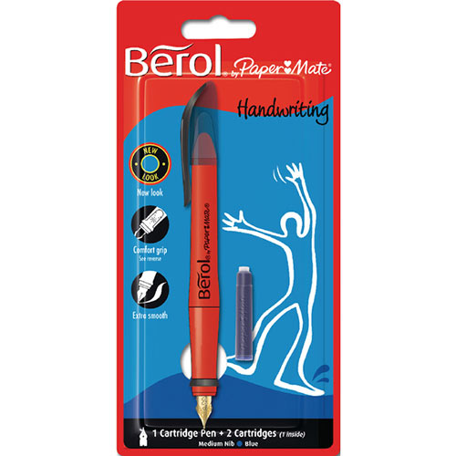 Berol Blue Handwriting Pen With 2 Cartridges S0953460 - Hunt Office Ireland