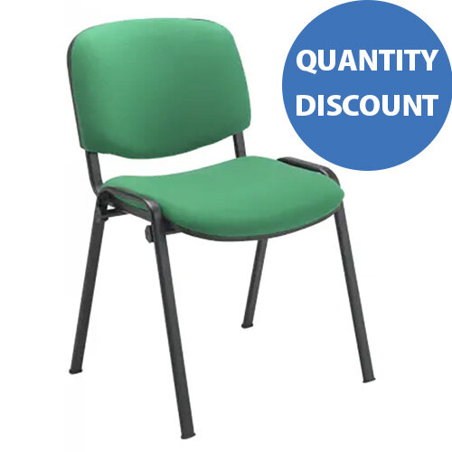 Multi Purpose Stacking Chair Green Fabric & Black Metal Frame - Hunt ...