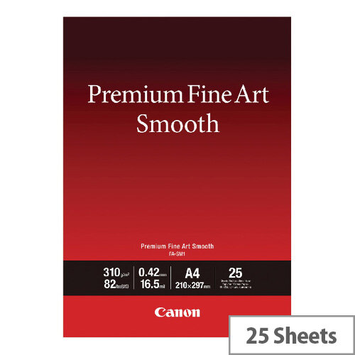 Canon Premium Fine Art Smooth A4 Paper 25 Pack 1711C001 - Hunt Office ...