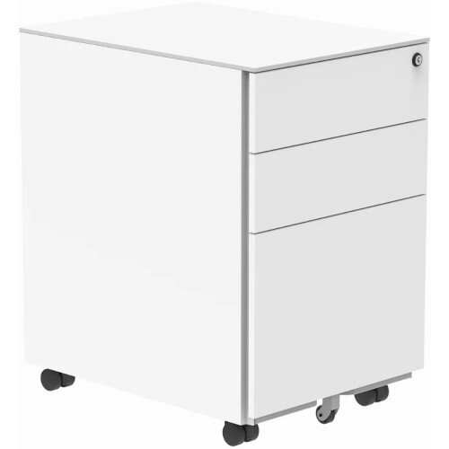 Steel Mobile Under Desk Office Storage Unit 3 Drawers White - Hunt ...