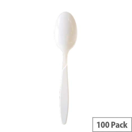 Heavy Duty Plastic Tablespoons 155mm White Pack of 100 183WHBAG - Hunt ...