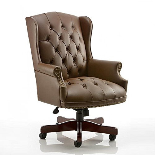 Commodore Executive Office Chair Brown Leather With Arms - Hunt Office ...