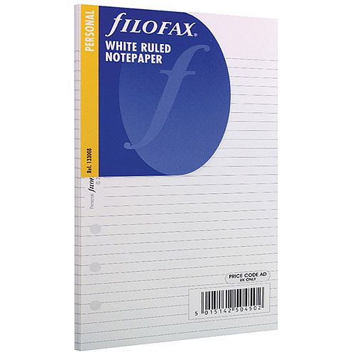 Filofax Personal Ruled Paper White 30 Sheets 133008 - Hunt Office Ireland