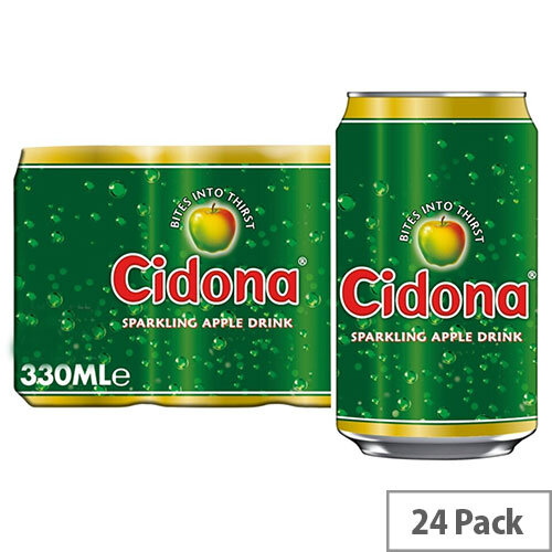 Cidona Sparkling Apple Soft Drink 330ml Can Pack of 24 382590 - Hunt ...