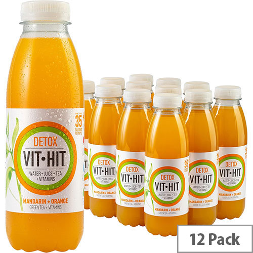 Vit-Hit Detox Mandarin and Orange Bottles 500ml (Pack of 12) VIT3D ...