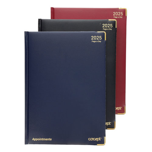 Concept A4 Appointments Diary Page A Day 2025 - Assorted Colours - Hunt ...