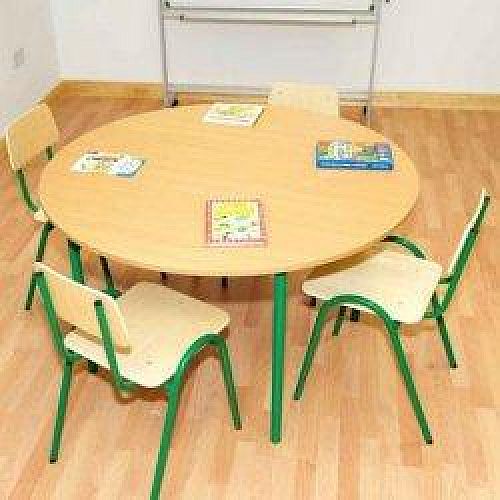 Round Primary School Classroom Table Beech Green 1200x700mm - Hunt ...