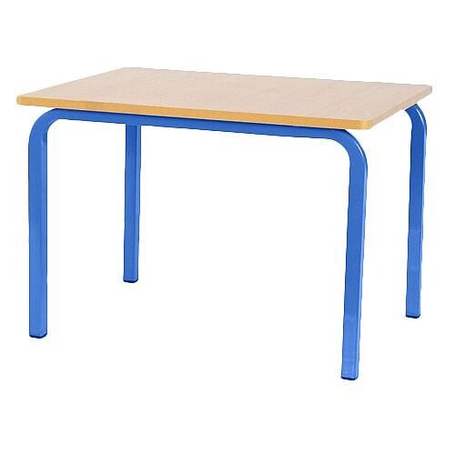 Single Student Primary School Square Classroom Table Beech Blue Legs ...