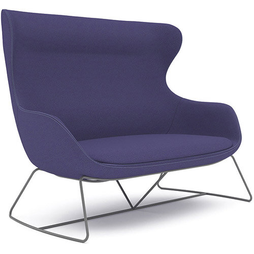 Frovi ILK HIGH 2 Seater Sofa With Raw Steel Sled Base ...