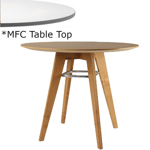 Frovi JIG Round Canteen Table With Natural Oak Chrome/Painted Ring ...