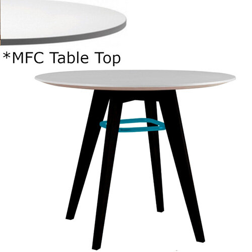 Frovi JIG Round Canteen Table With Black Oak Chrome/Painted Ring Frame ...