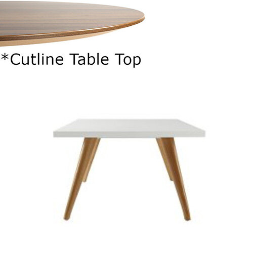 Frovi JIG Square Coffee Table With Natural Oak Frame & Cutline Top ...