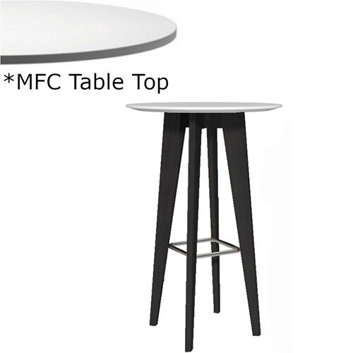 Frovi JIG Round Canteen Poseur Table With Black Oak Chrome/Painted Ring ...