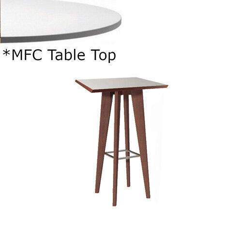 Frovi JIG Square Canteen Poseur Table With Stained Walnut Chrome ...