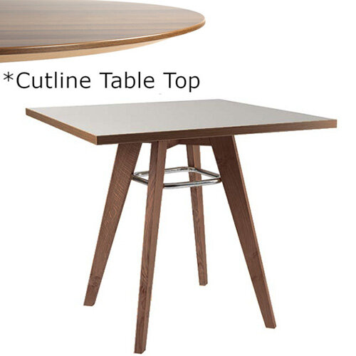 Frovi JIG Square Canteen Table With Stained Walnut Chrome/Painted Ring ...