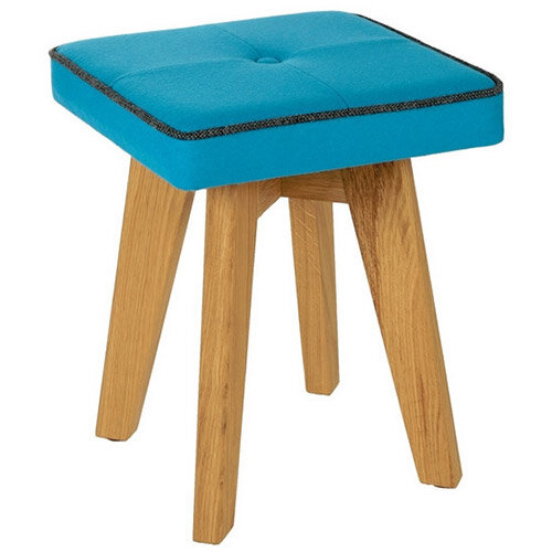 Frovi JIG SOCIAL Fabric Upholstered Stool With 4 Leg Natural Oak Frame ...