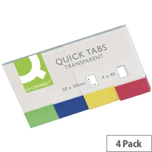 Q-Connect Quick Tabs 20x50mm Transparent 4 Pads of 40 KF01225 - Hunt ...