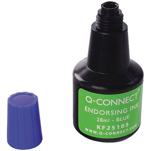 Q-Connect Endorsing Ink 28ml Blue - Hunt Office Ireland